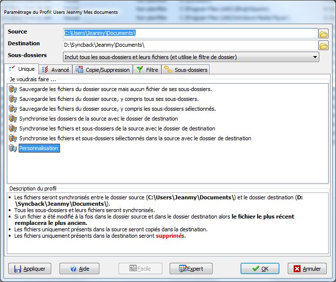 Sauvegarder tous "Mes Documents"