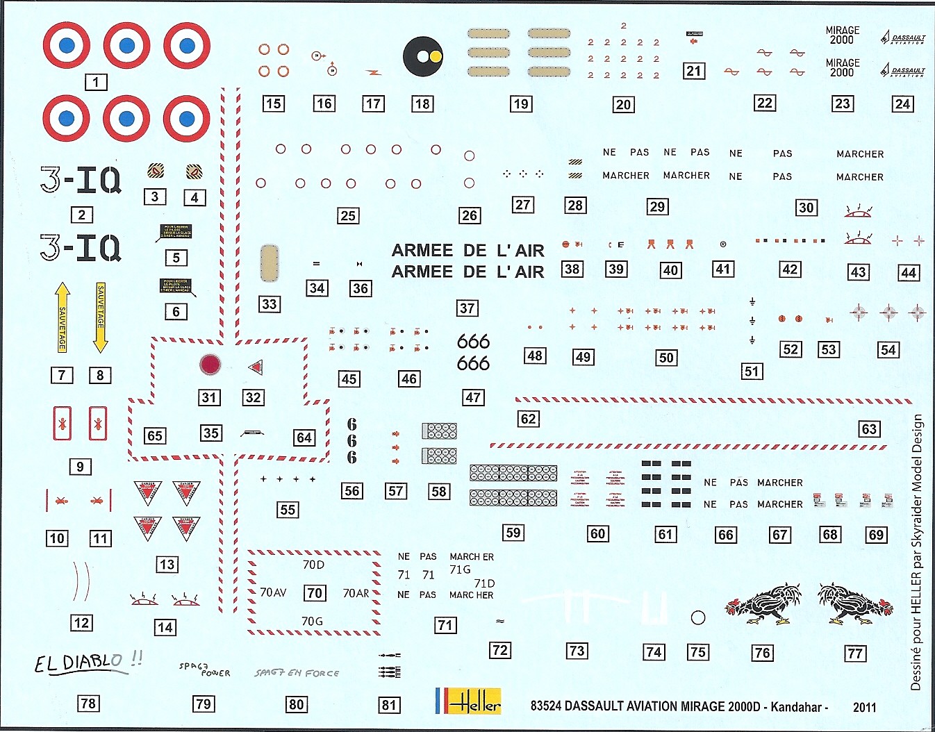 Mirage 2000D Spine flare dispensor decals - Aircraft Modern ...
