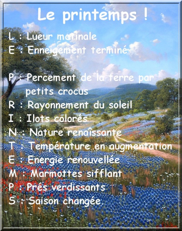 C'est le printemps, acrostiche, test !!! - sep-bleu
